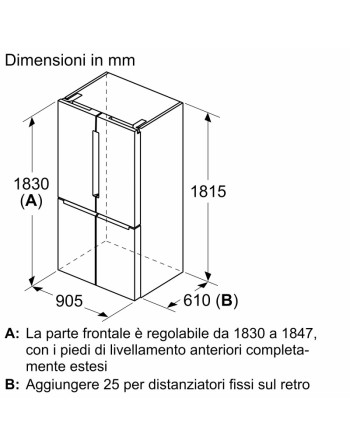 BOSCH KFN96VPEA Frigorifero French Door 183 x 91 cm Stainless steel