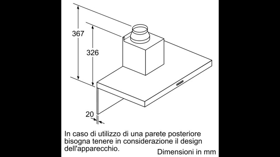 BOSCH DWB96BC50 Cappa aspirante per montaggio a muro 90 cm Inox